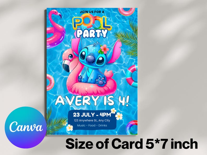 Stitch Birthday Invitation | Editable & Printable Template | Cute ...