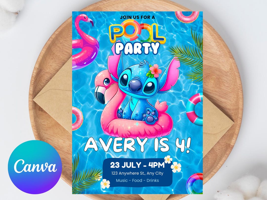 Stitch Birthday Invitation | Editable & Printable Template | Cute ...