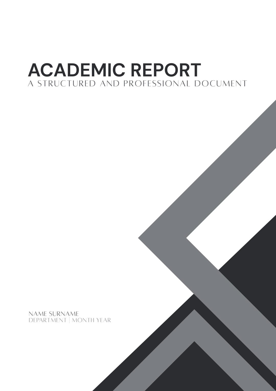 Formal Graphite Academic Report Cover Template | Minimal University ...