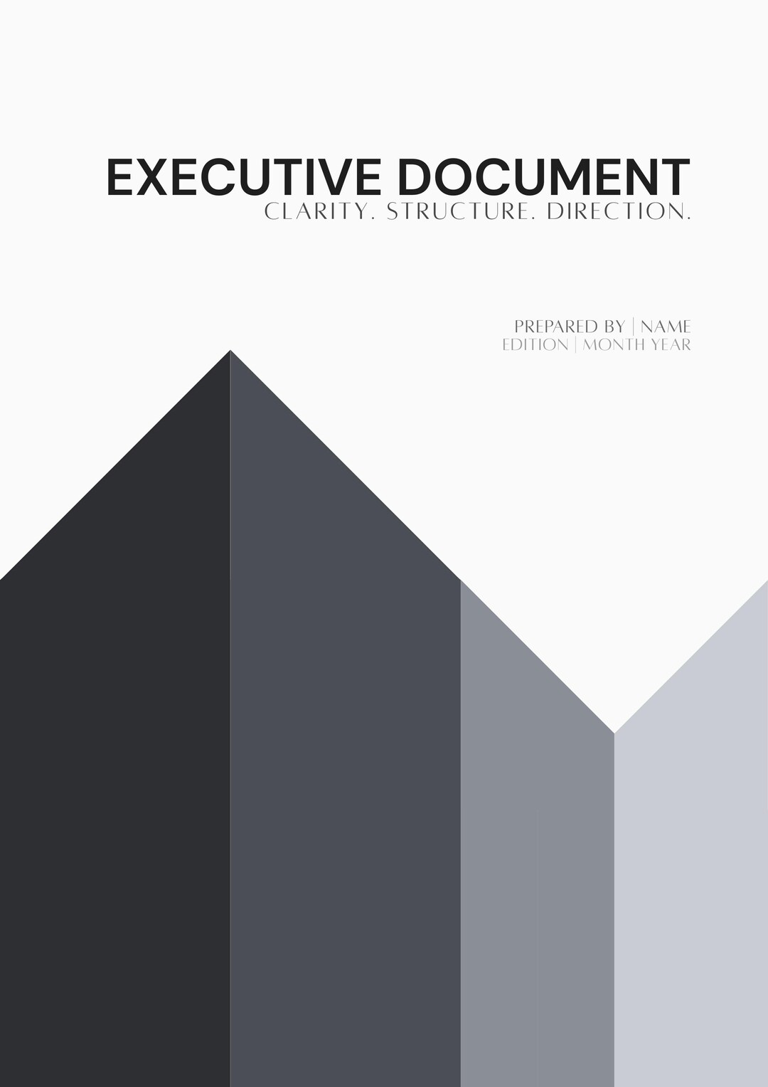 Graphite Structure Cover Template | Minimal Executive Document Design ...