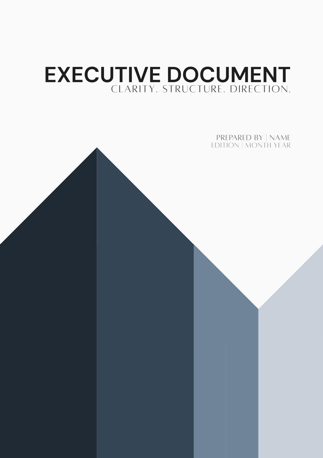 Deep Navy Strategy Cover Template | Minimal Executive Document Design ...