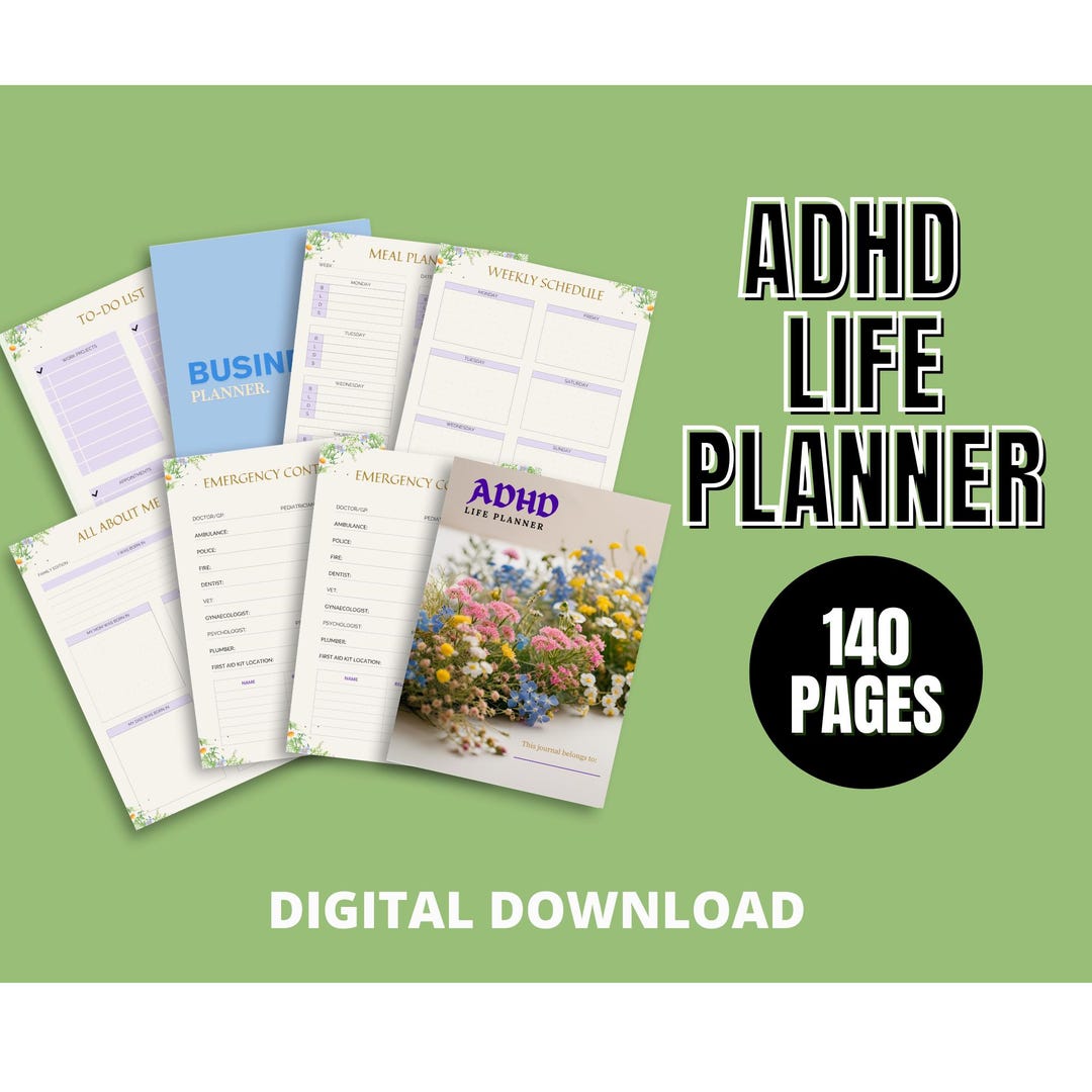 ADHD Life Planner | Printable Digital Organizer for Focus, Routine ...
