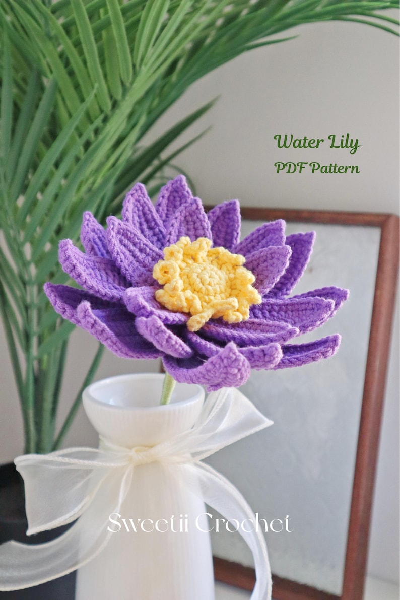 Water Lily Flower Crochet Pattern, Flower Bouquet Crochet Pattern ...