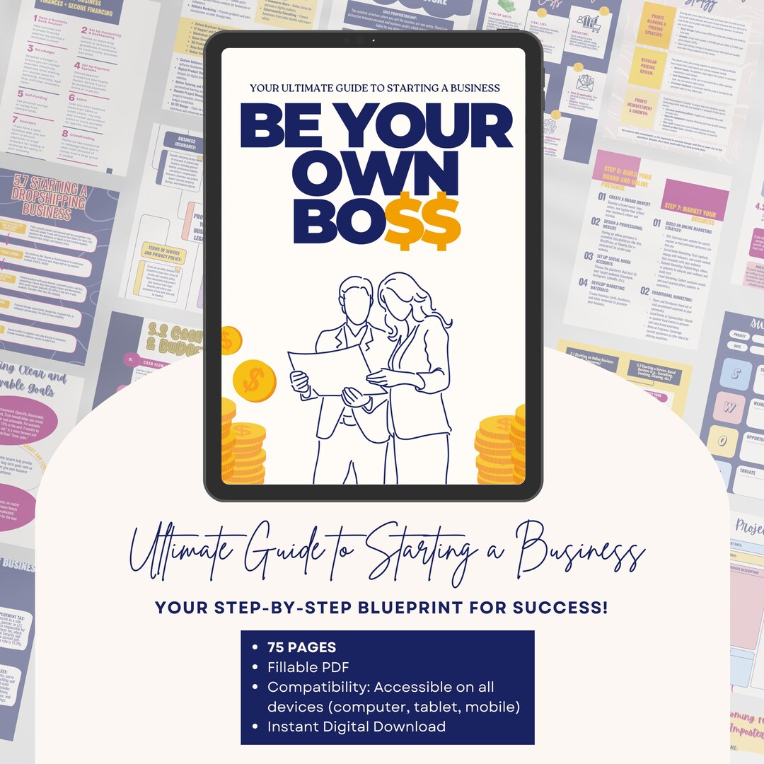Business Startup Guide | 75-page Fillable Workbook (digital Download ...