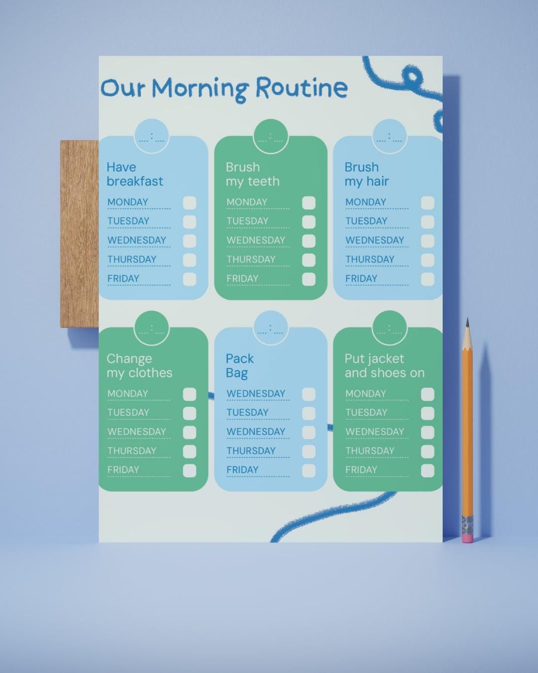 Family Morning Routine Schedule Template Instant Download - Etsy