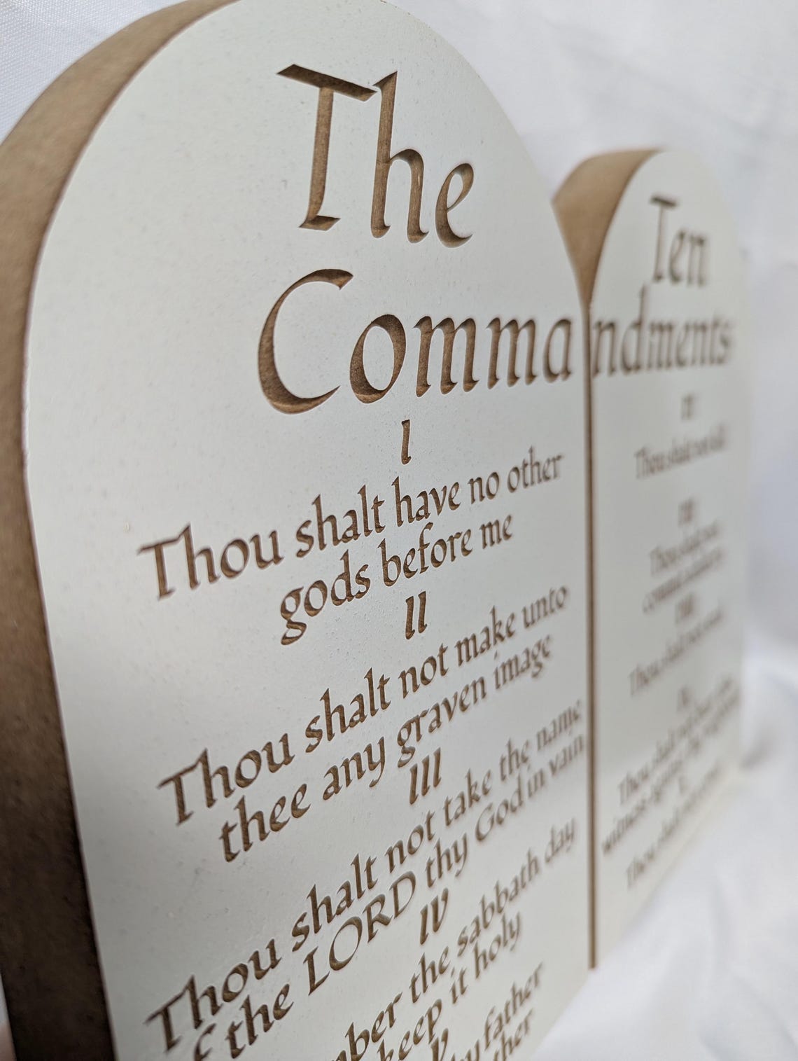 Engraved Ten Commandments KJV Wooden Wall Decor - Christian Gift - Etsy