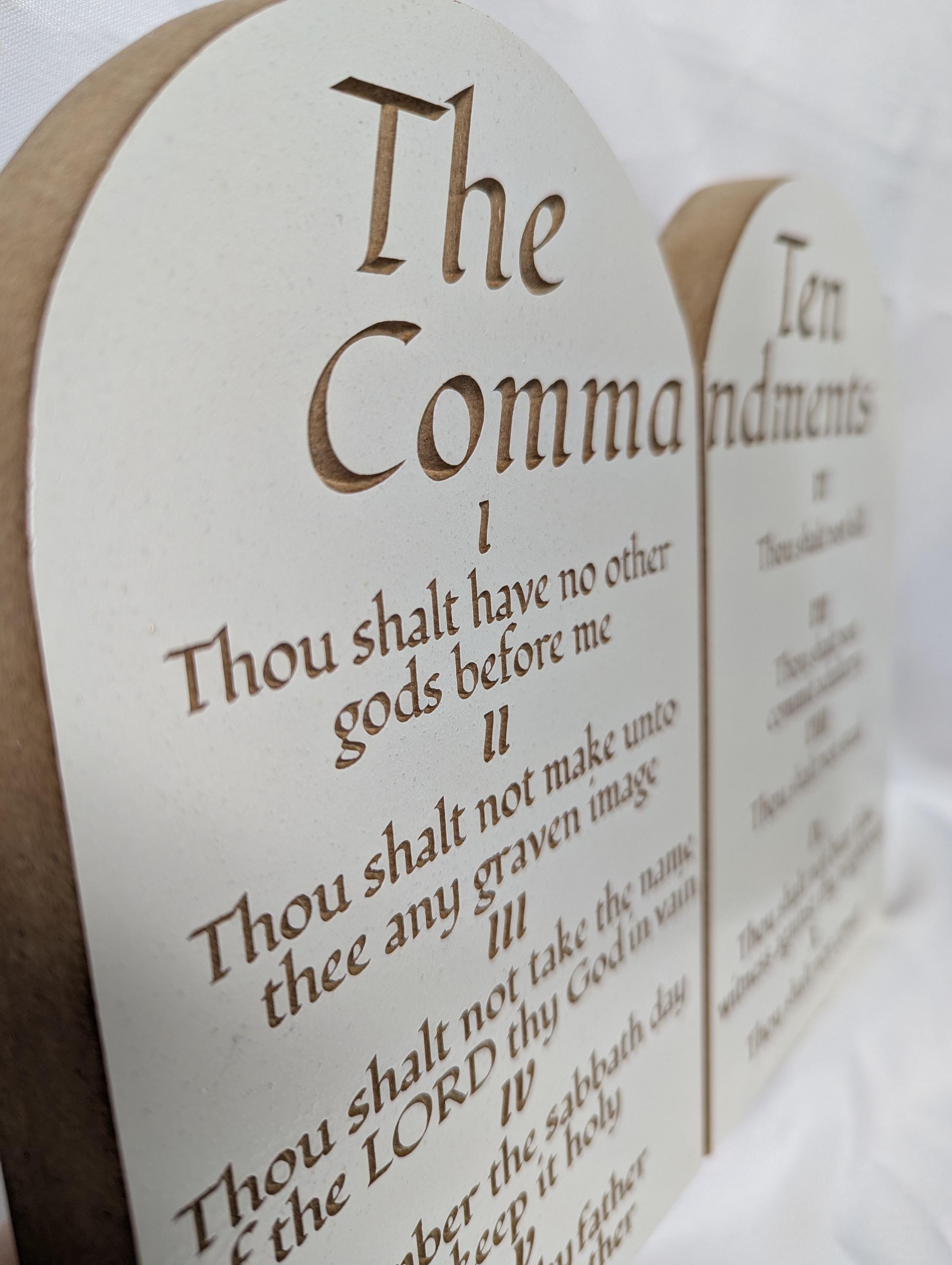 Engraved Ten Commandments KJV Wooden Wall Decor - Christian Gift - Etsy