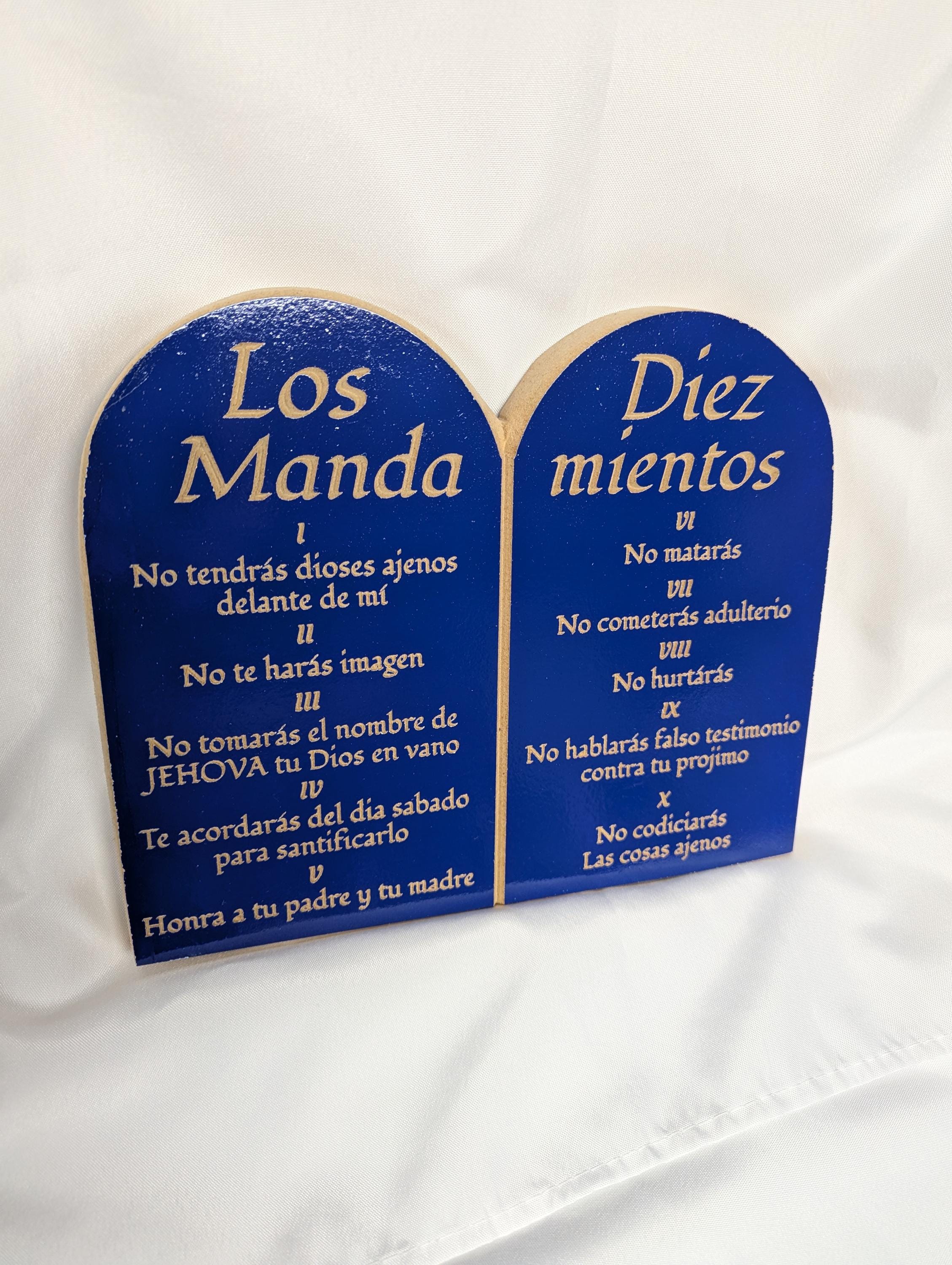 Ten Commandments- Engraved Wooden Home Decor - Bible Scripture - 9x11 ...