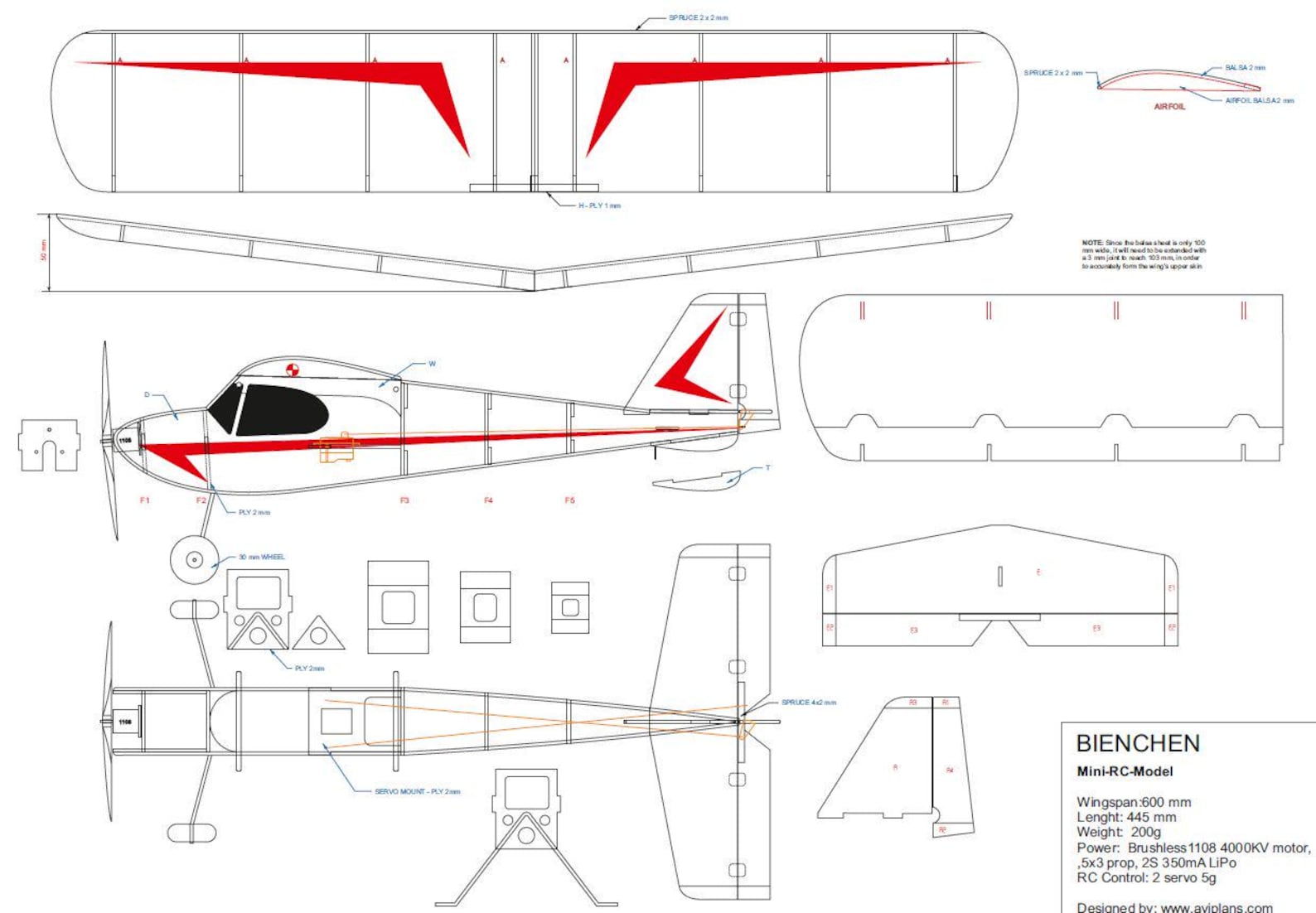 Mini RC Model Plane Trainer for Beginners | DXF Laser Cut Plans | DIY ...