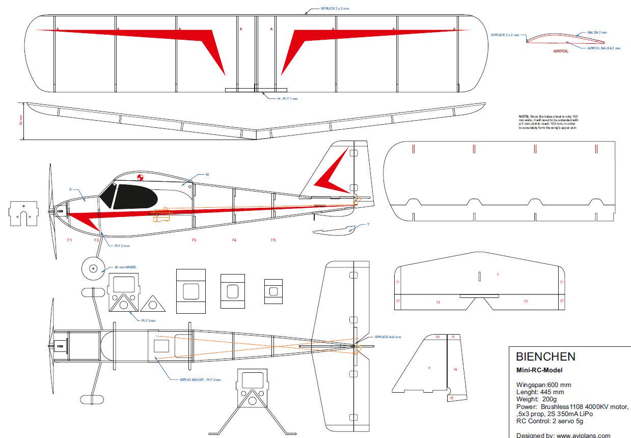 Mini RC Model Plane Trainer for Beginners | DXF Laser Cut Plans | DIY ...