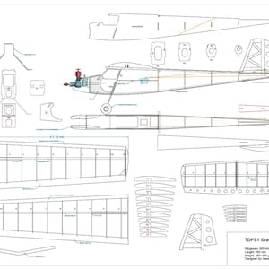 Topsy RC Model Plane | DXF Plans Laser CNC Cut Files (digital Download ...