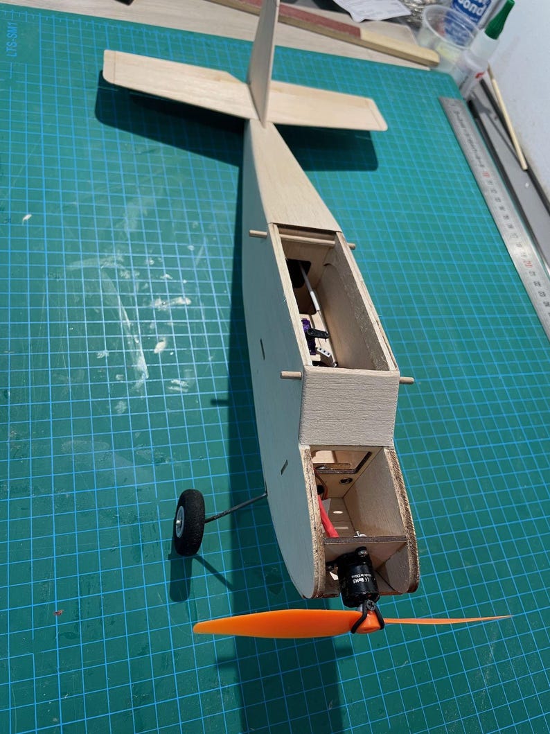 Mini RC Model Plane Trainer for Beginners | DXF Laser Cut Plans | DIY ...