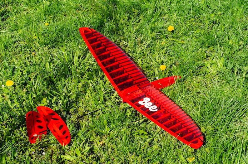 Bee DLG 1M Balsa RC Glider Plans | Laser-cut Ready (DXF Digital ...