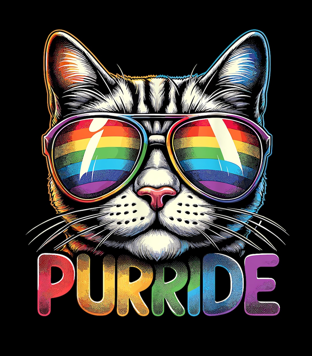 Funny Cat Gay Pride Rainbow LGBTQ Png-gay Pride Png,lgbt Rainbow,cat ...