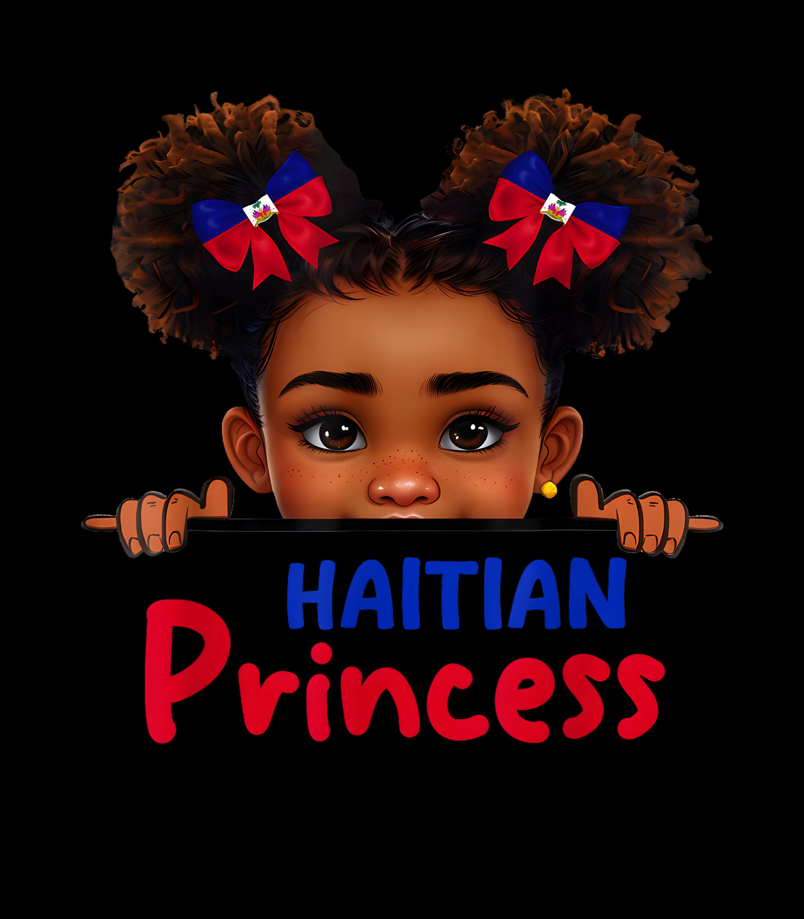 Cute Melanin Haitian Princess Haiti Flag for Girls Kids PNG, Haiti Flag ...