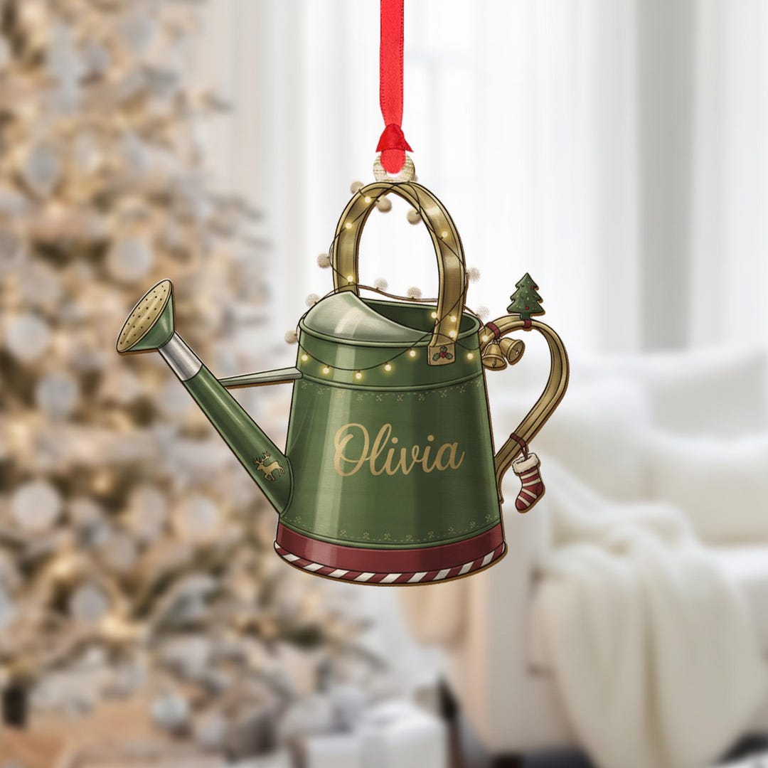 PERSONALIZABLE Watering Can Ornament, CUSTOMIZABLE Christmas Gift for ...