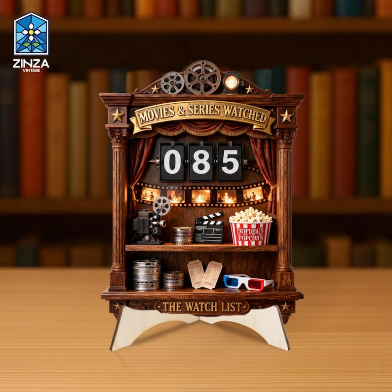 CUSTOMIZABLE Movie Tracker Display, PERSONALIZABLE Wooden Acrylic Watch ...