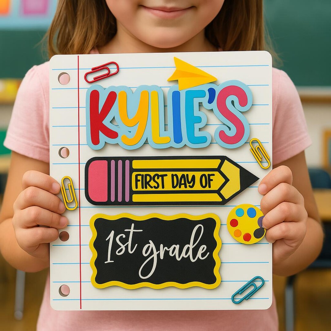 Personalized First Day of School Wooden Sign Customized Grade Board for ...