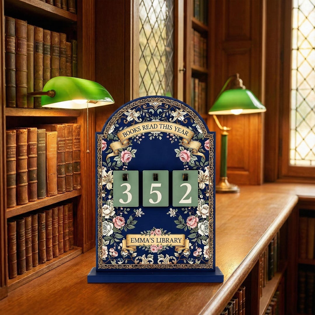 Personalized Books Read Counter, Custom Reading Tracker Library Decor ...