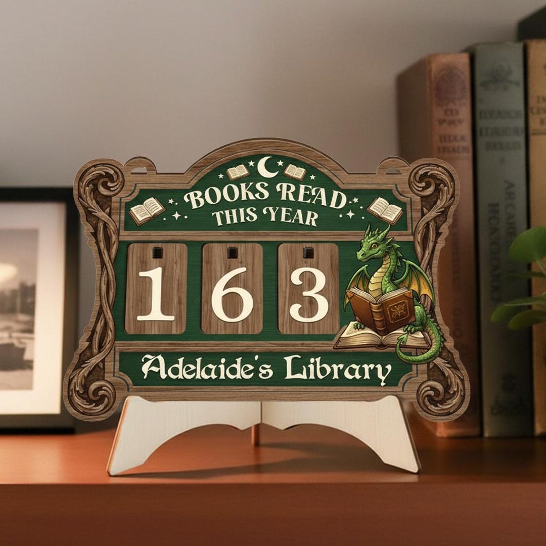 Personalized Books Read Tracker Sign - Customized Wooden Library ...