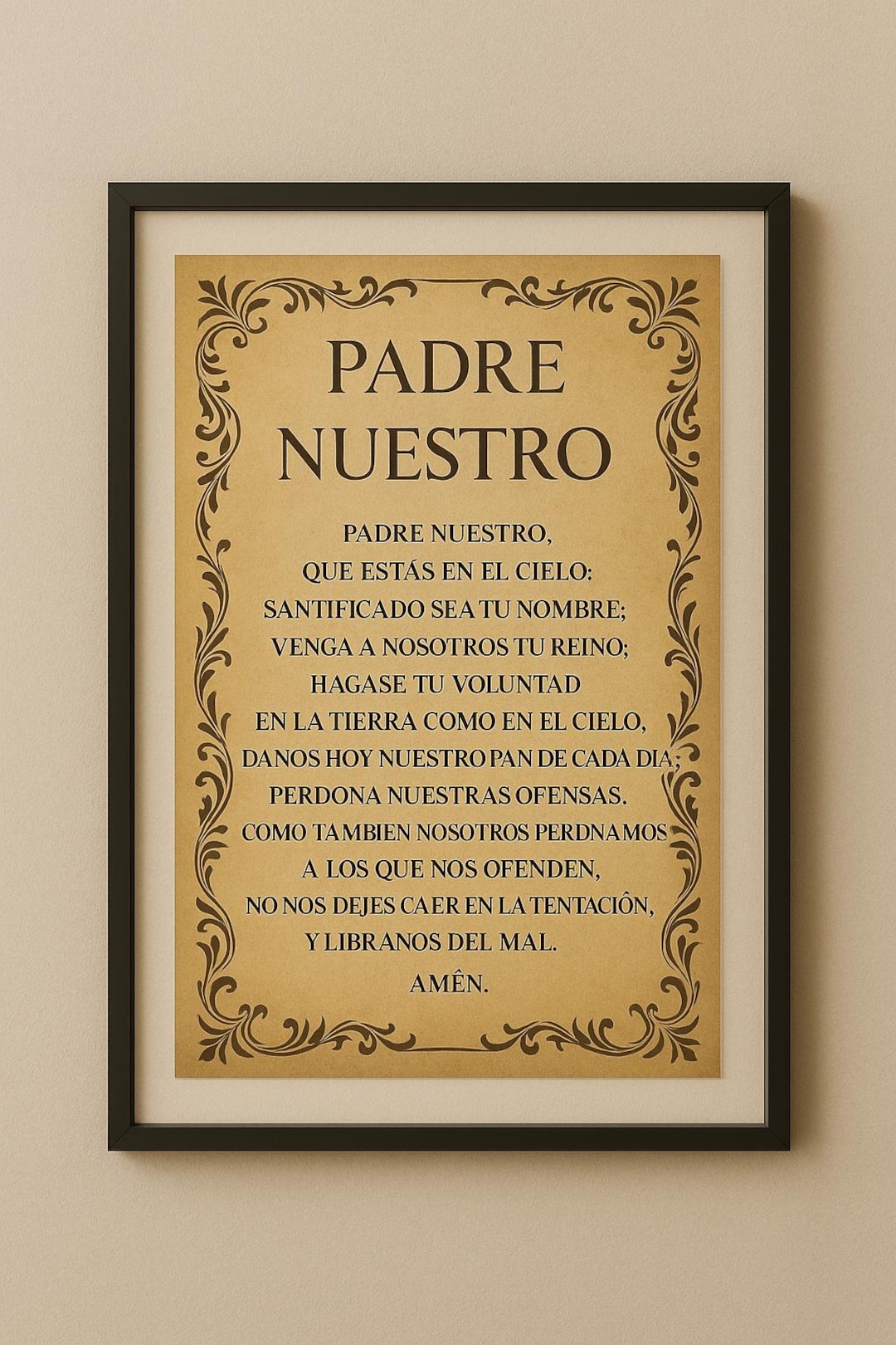 Our Father in Spanish – Printable Prayer PDF, Religious Prayer, Wall ...