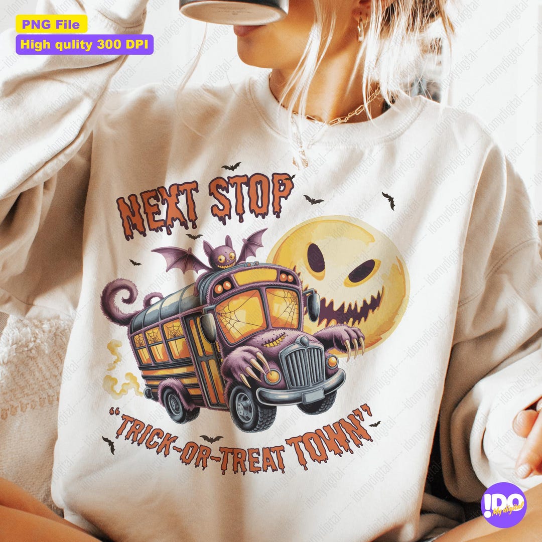 Halloween Monster School Bus PNG: Spooky Trick or Treat Clipart ...