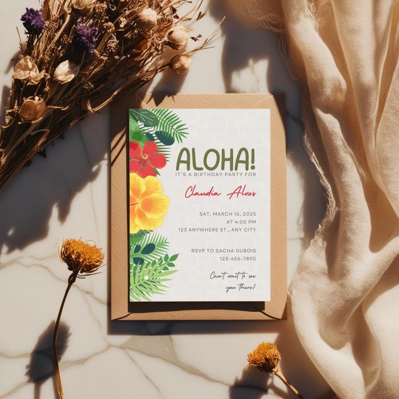 Aloha Invitation - Etsy