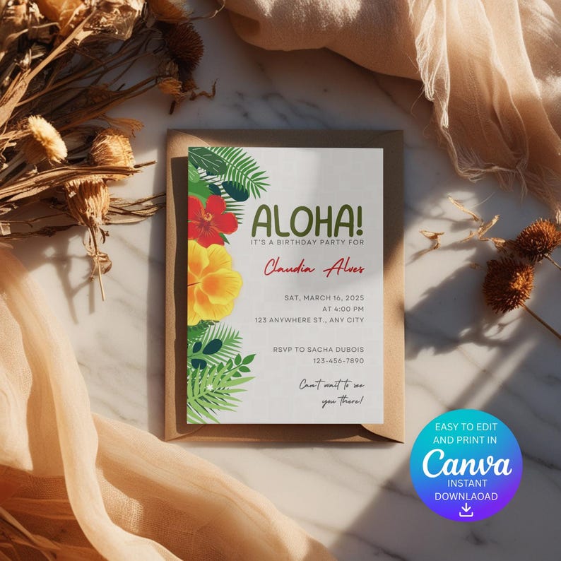 Aloha Invitation - Etsy