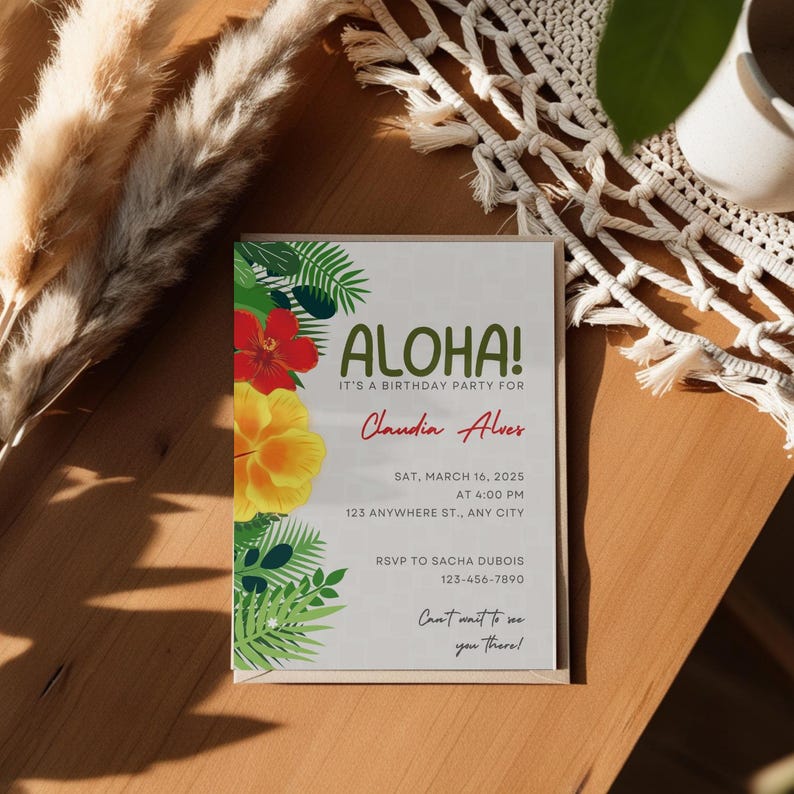 Aloha Invitation - Etsy