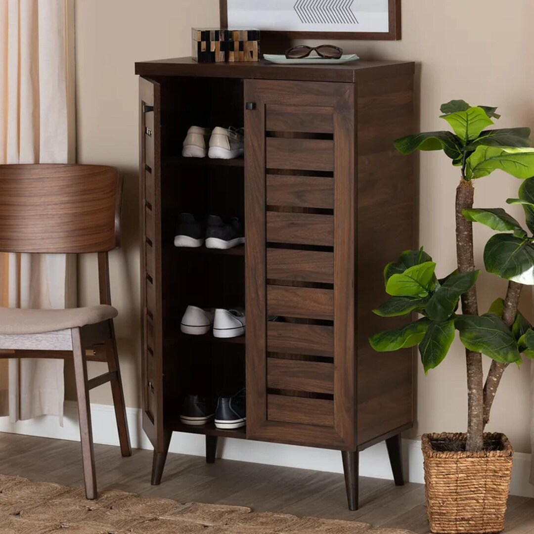 Modern Shoe Cabinet, 4 Tier Shoe Storage Cabinet, 8 Pair Shoe Storage ...