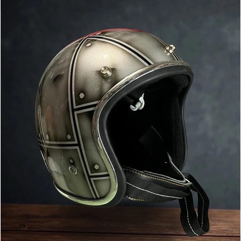 Custom Vintage Helmet Slimhead 500TX Custom Helmet Made of Stainless ...