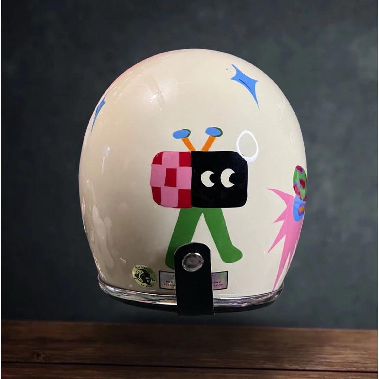 New ! Vintage Helmet Slimhead 500TX Flower Theme BOBBER CHOPPER ...