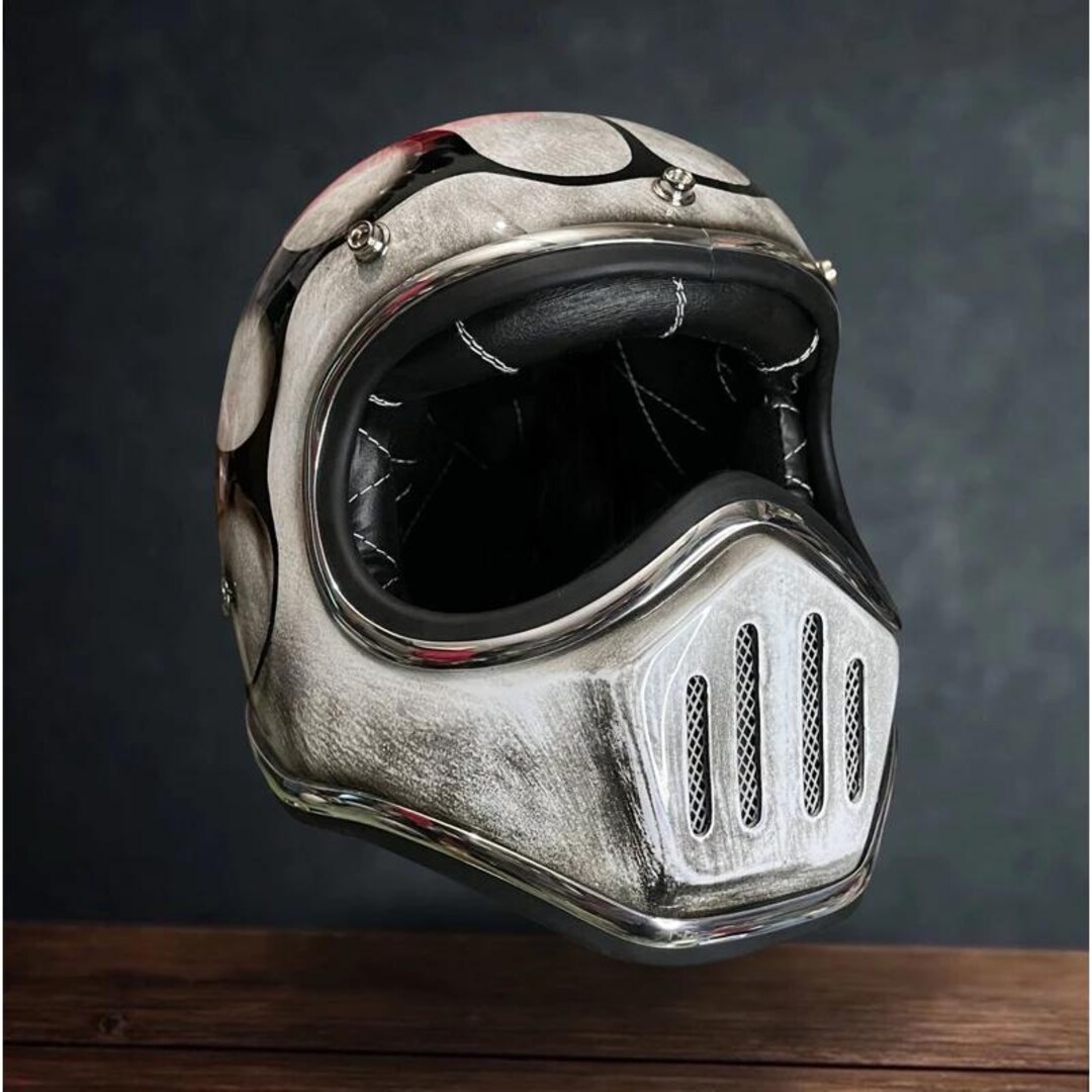 Limited ! Sale ! Vintage Custom Helmet Patina 3D Flame + Inner Visor ...