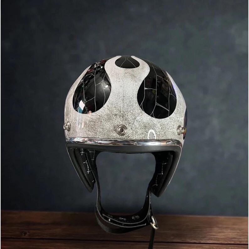 New ! Vintage Helmet Slimhead 500TX Patina BW Flame BOBBER CHOPPER ...