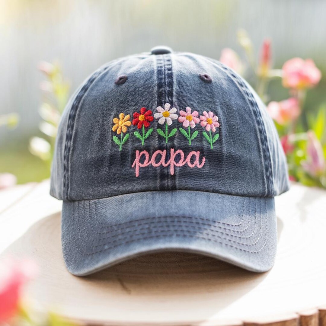 Floral Papa Embroidered Baseball Hat - Custom Dad Gift - Etsy
