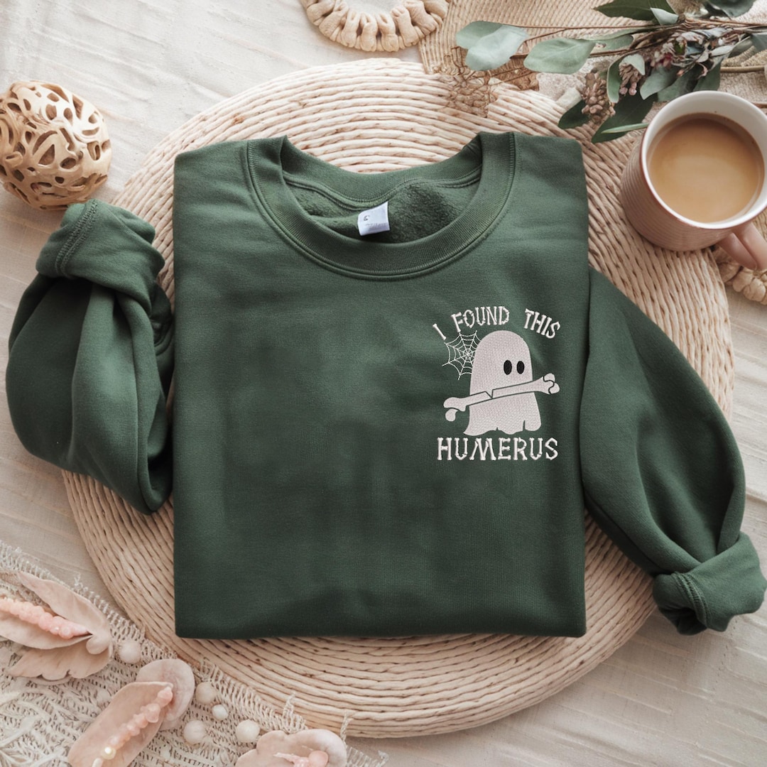 Embroidered Humerus Ghost Nurse Sweatshirt, Spooky Halloween Tee - Etsy