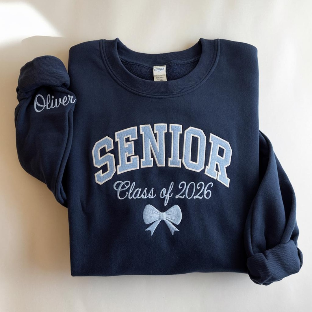 Embroidered Personalized Senior Sweatshirt, Coquette Team Shirt, Class ...