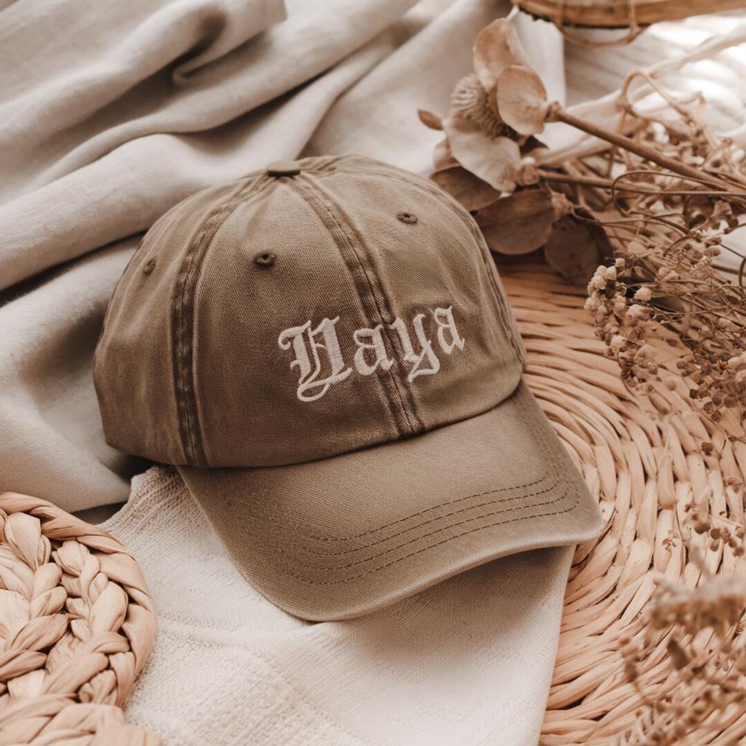 Embroidered Yaya Washed Hat: Embroidered Baseball Cap - Etsy