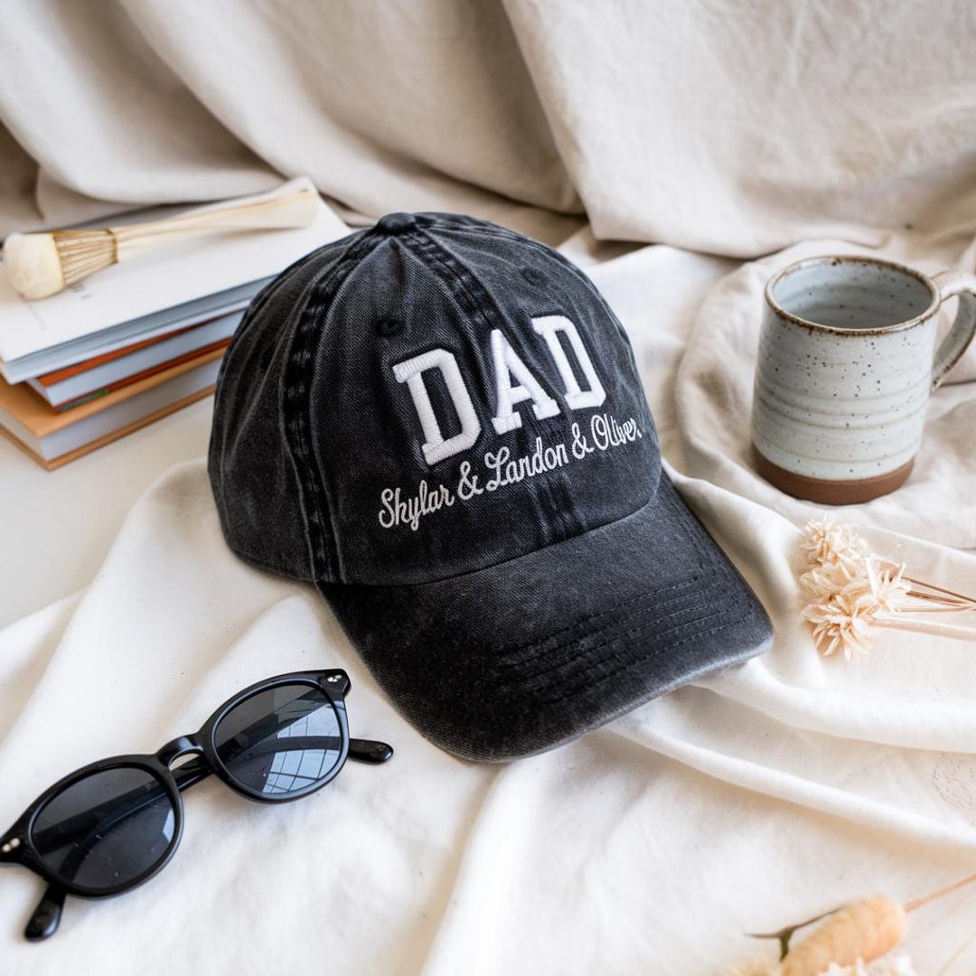 Embroidered Custom Dad Hat With Kids Names, Personalized Father's Day ...