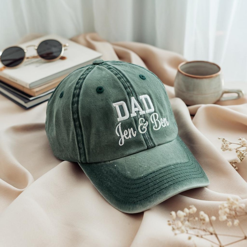 Embroidered Custom Dad Hat With Kids Names, Personalized Father's Day ...