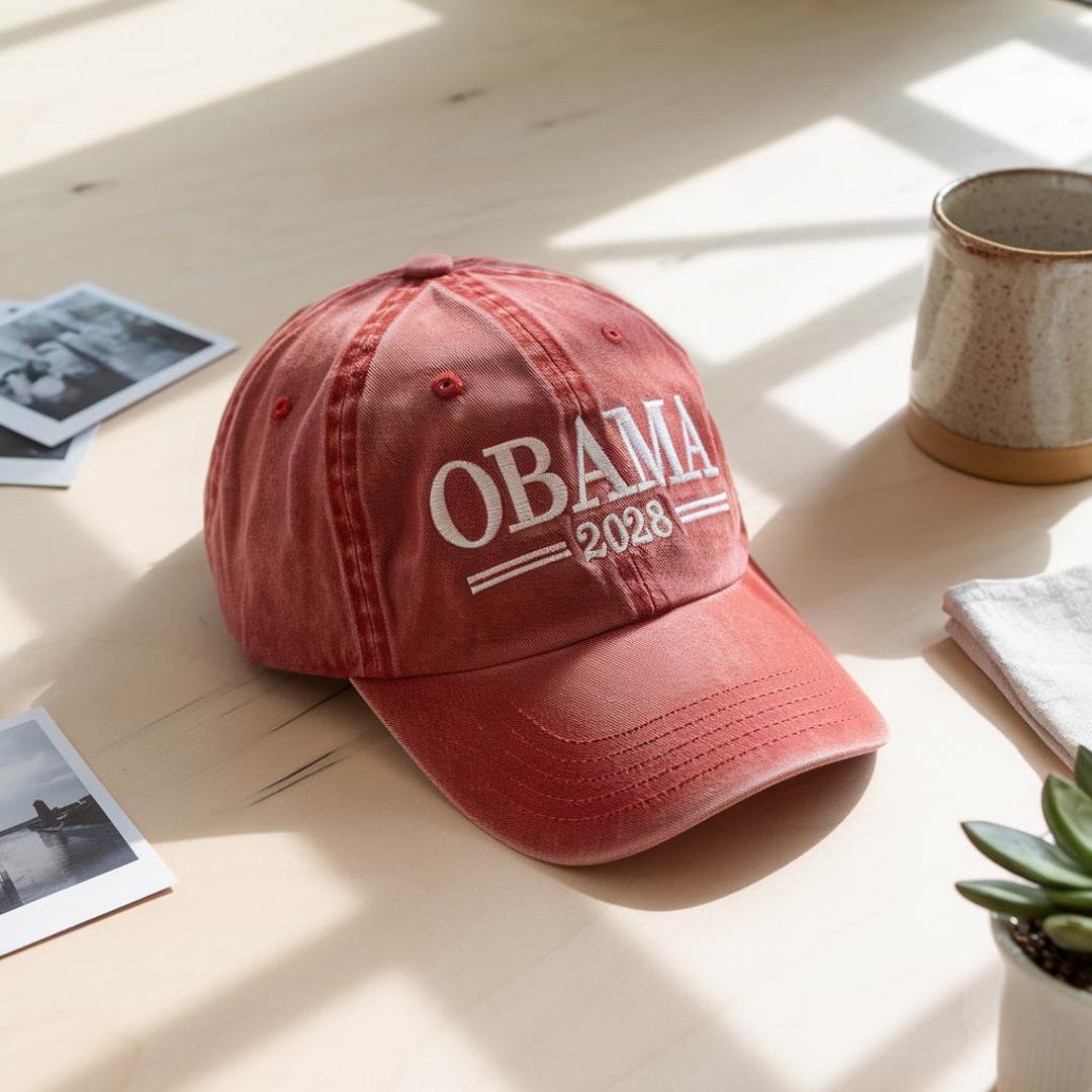 Embroidered Obama 2028 Washed Hat, Embroidered FDT Cap, Political Hat ...