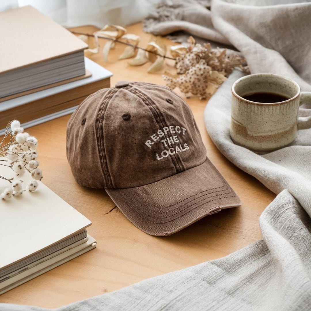 Embroidered Washed Cotton Cap, Respect the Locals, Camping Hat - Etsy