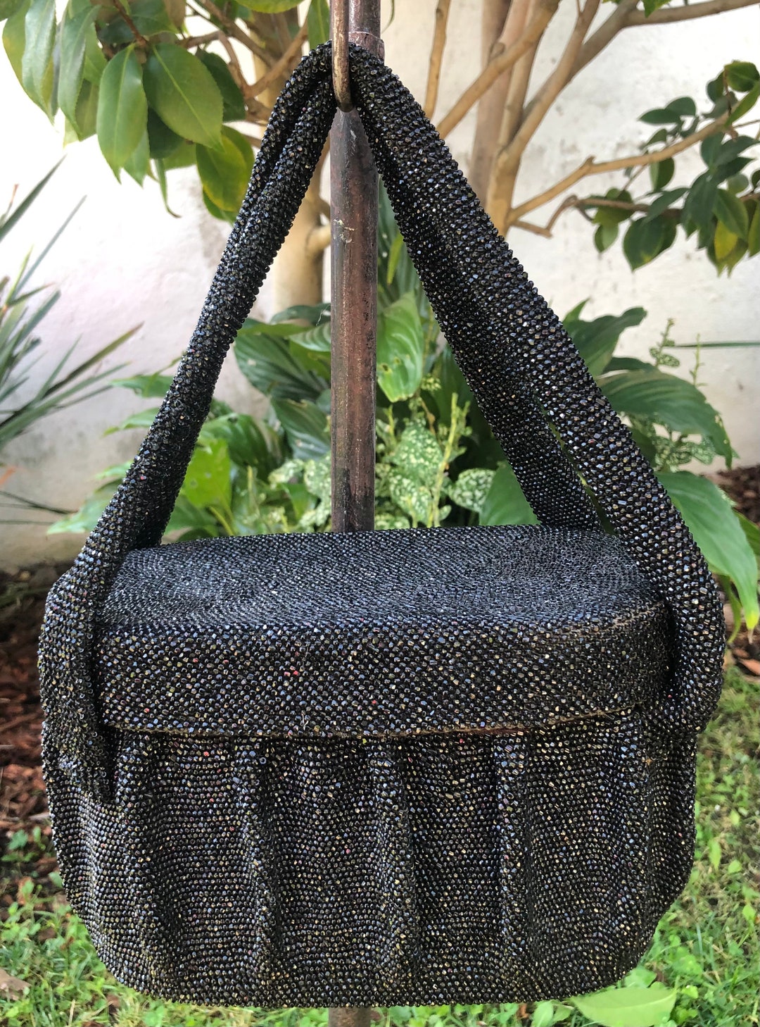 Stunning 1940's Black Beaded Box Purse - Etsy