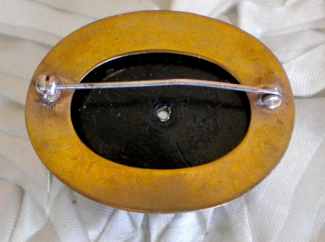 Victorian Black Glass Mourning Pin - Etsy