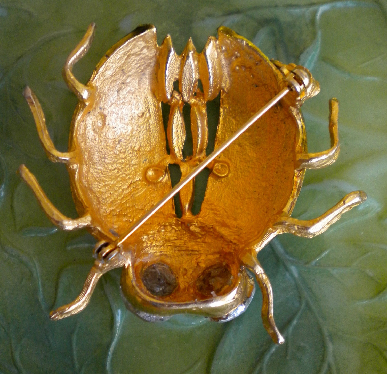 1960's Green and Gold Metal Ladybug Pin - Etsy