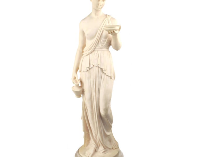 Hebe Goddess Figurine Statue, Alabaster Base, Cup Bearer of Olympus ...