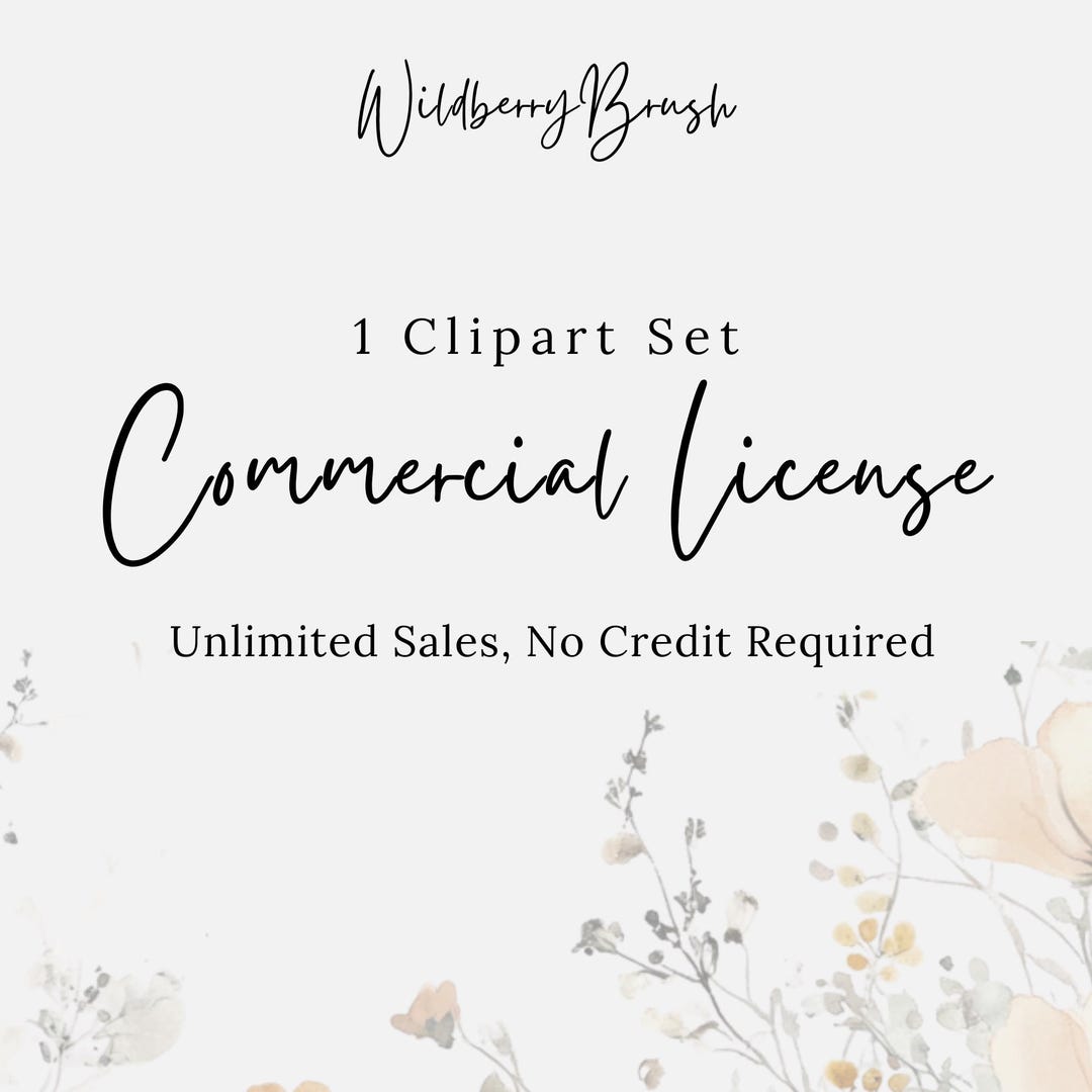 Commercial License 1 Clipart Set Png Unlimited Use No Credit, Digital ...
