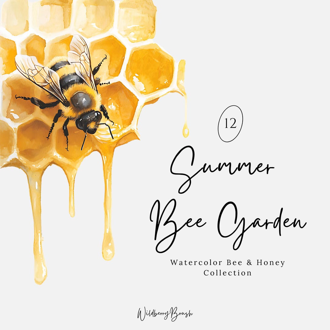 Bee Honeycomb Watercolor Clipart Png, Beehive Honey & Meadow Invitation ...