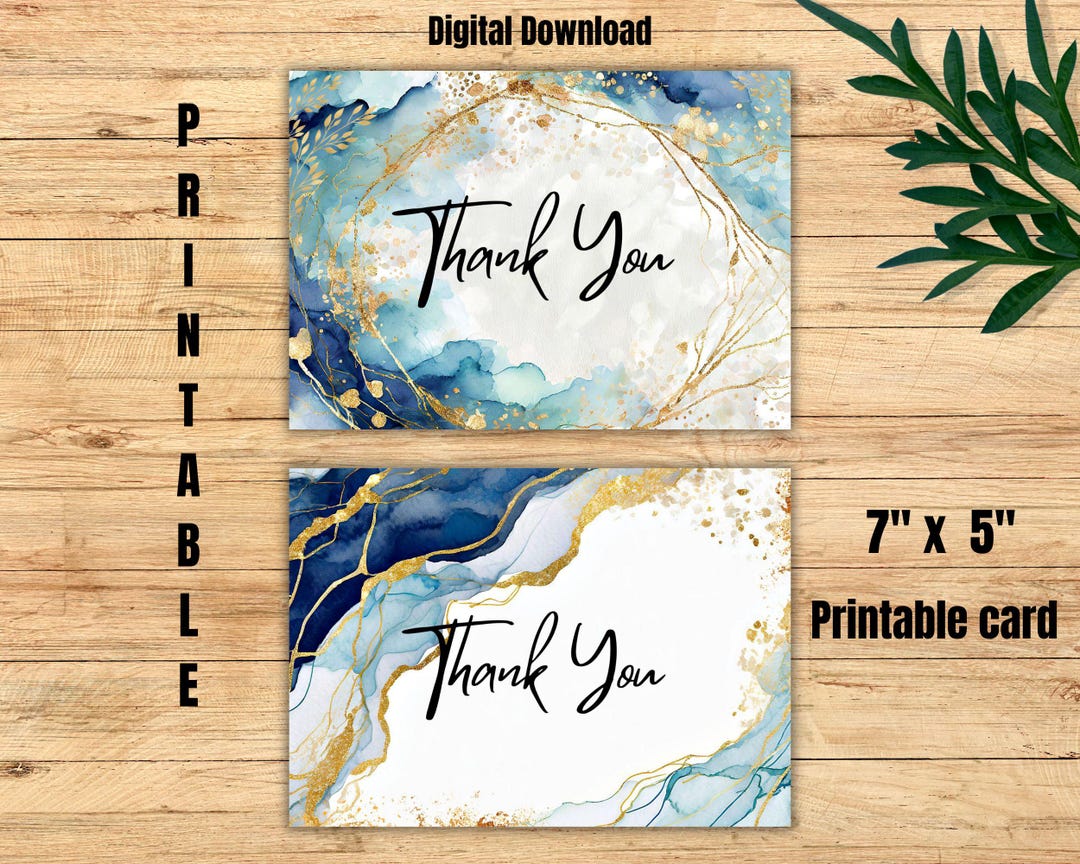Thank You Print Cards.digital Thank You Card.marble Thank You Card ...