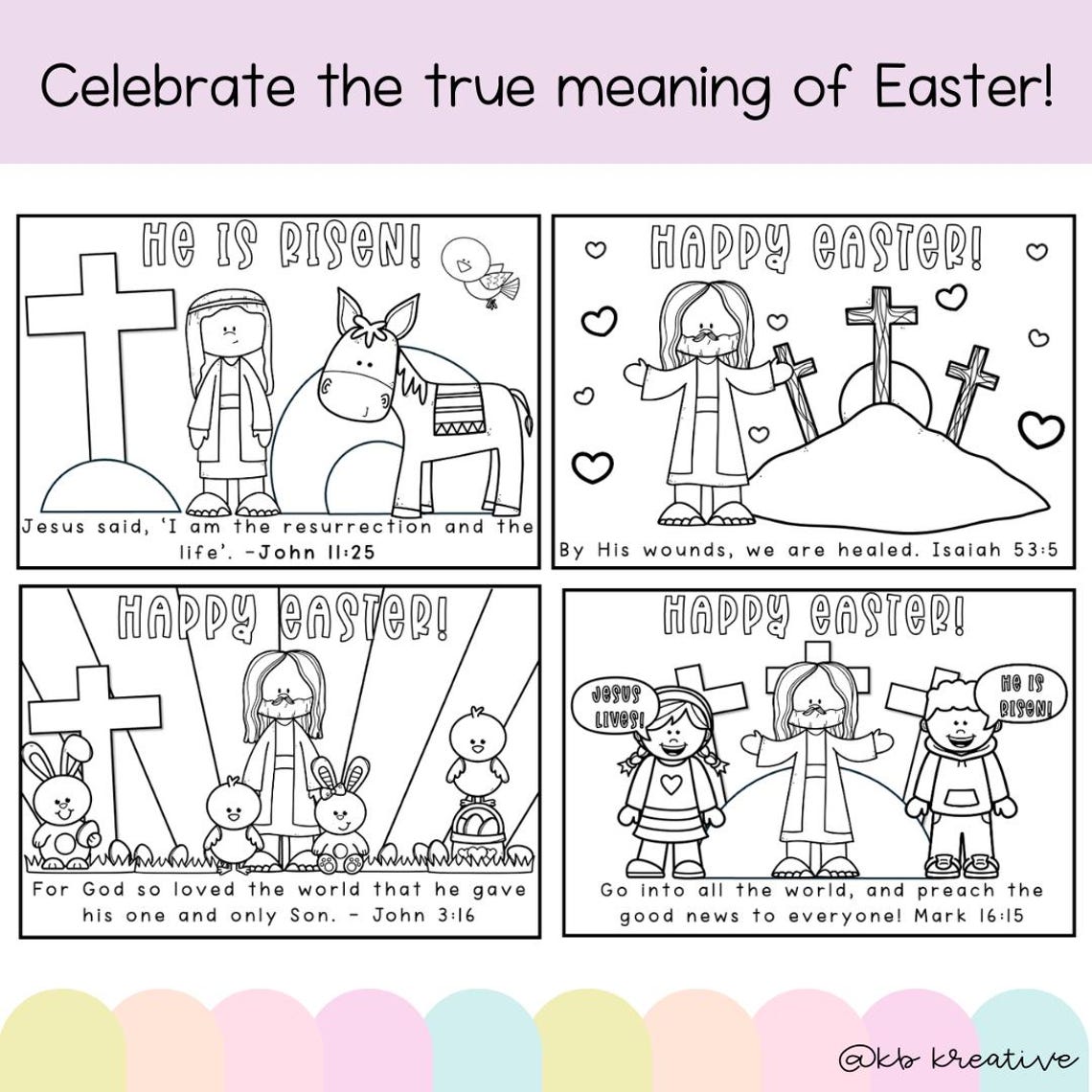 Easter Story Colouring in | Christian Easter Colouring In - Etsy
